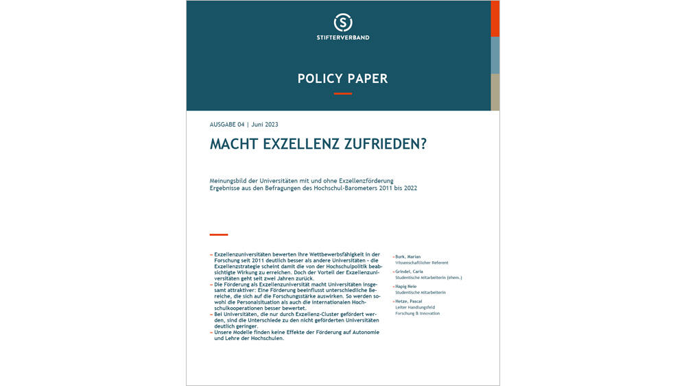 Hochschul-Barometer: Analyse der Exzellenzstrategie | Stifterverband